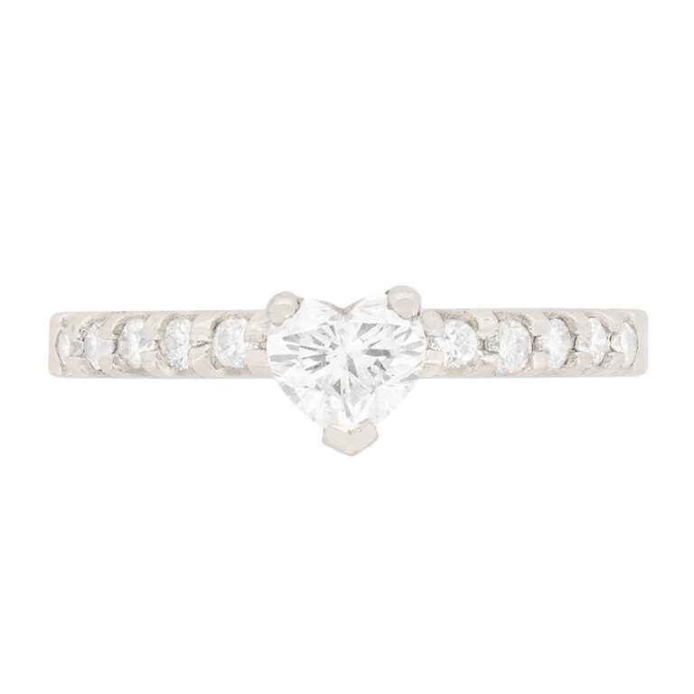 Modern Heart-Shaped Diamond Solitaire Engagement Ring with Set ...