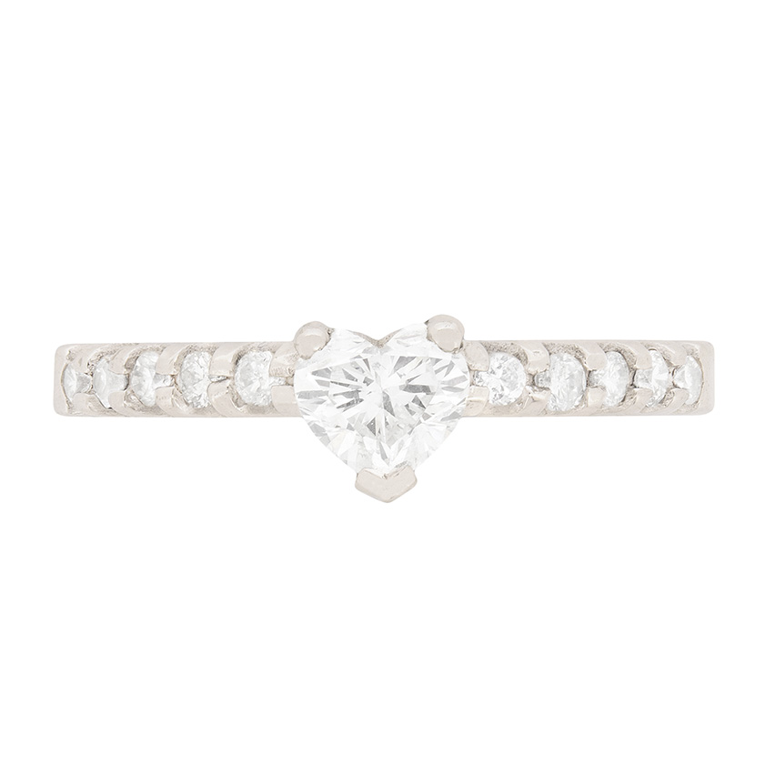 Modern Heart-Shaped Diamond Solitaire Engagement Ring with Set ...