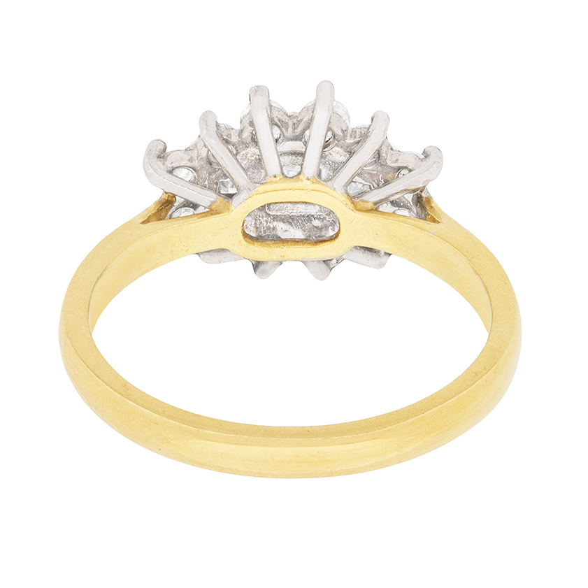 Two-Tone Princess and Round Brilliant Cut Diamond Cluster Ring ...