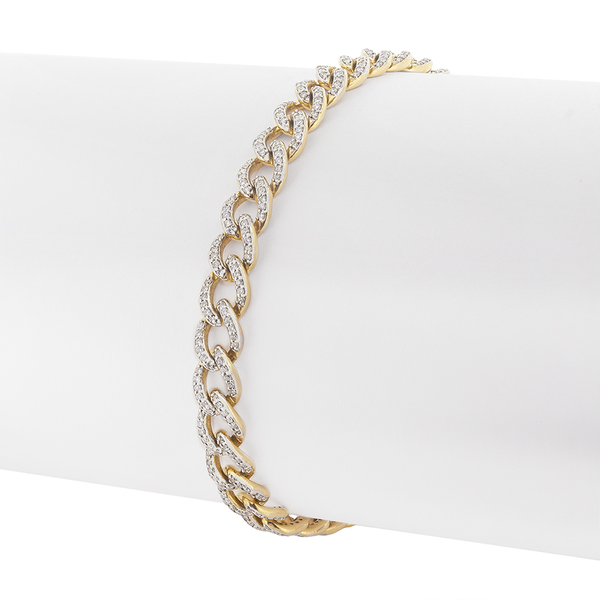 Contemporary 5.00ct Diamond Pave Chain Bracelet | Farringdons