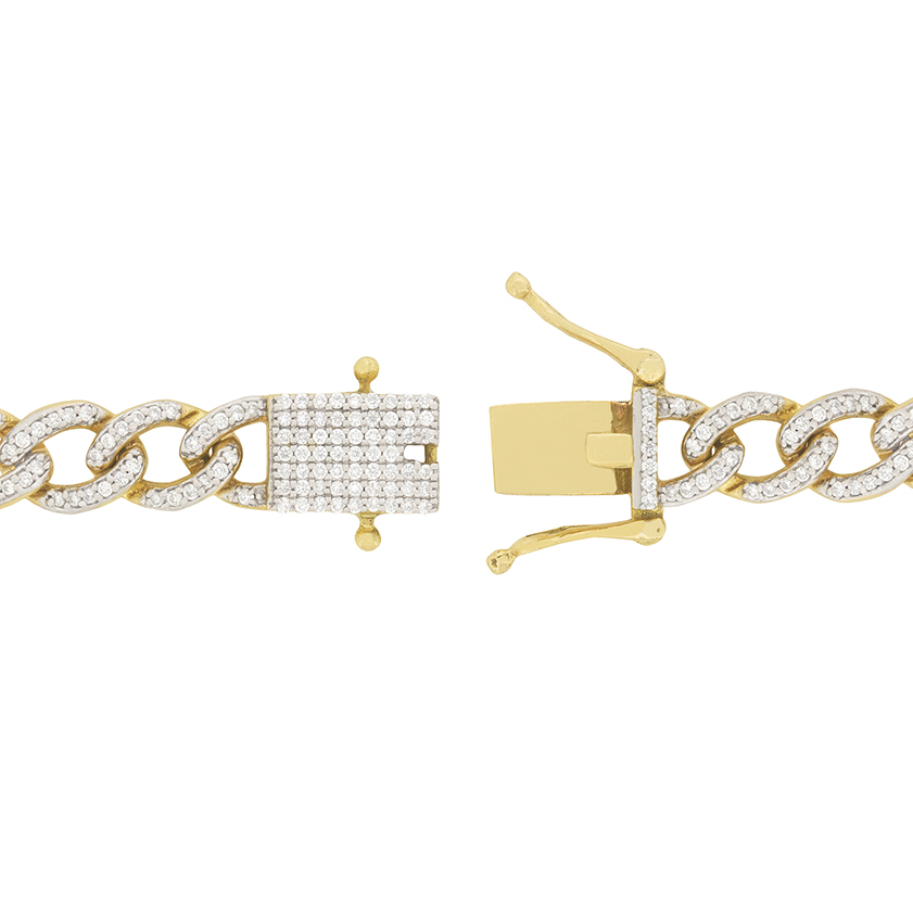 Contemporary 5.00ct Diamond Pave Chain Bracelet | Farringdons