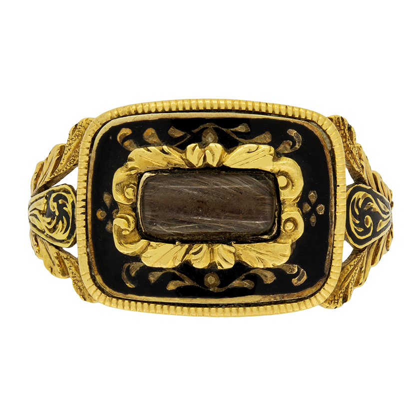 Georgian Enamelled Mourning Ring, c.1830s | Farringdons Jewellery
