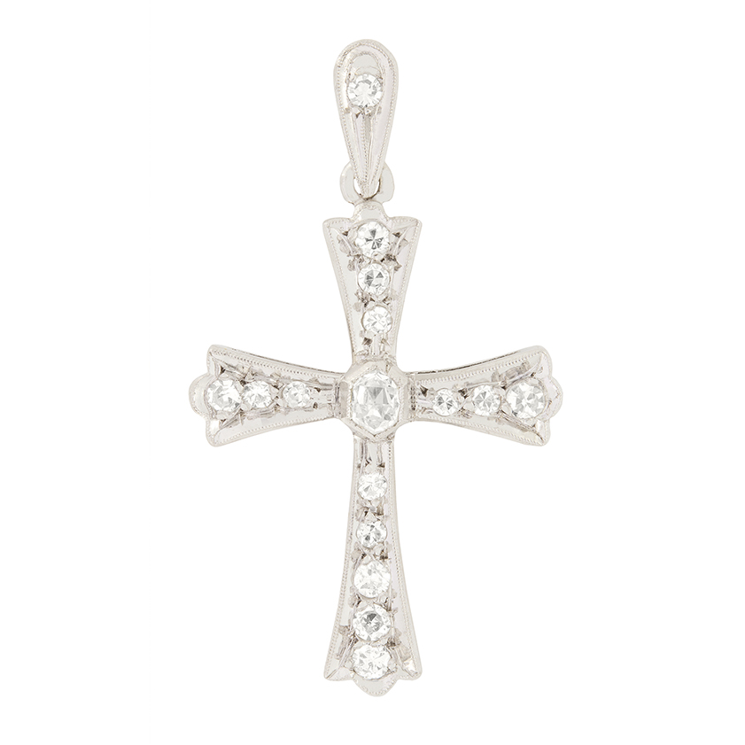 Art Deco 0.60ct Diamond Cross Pendant, c.1920s | Farringdons Jewellery