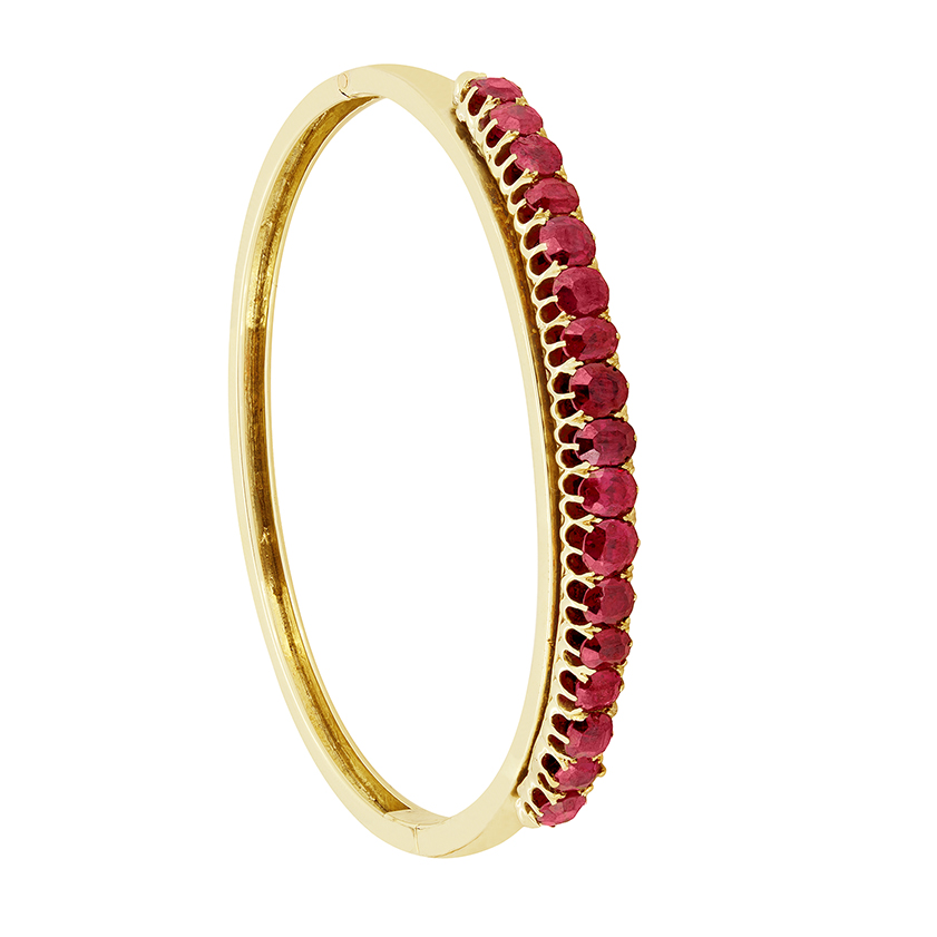 Victorian 5.00ct Ruby Bangle, c.1880s | Farringdons Jewellery