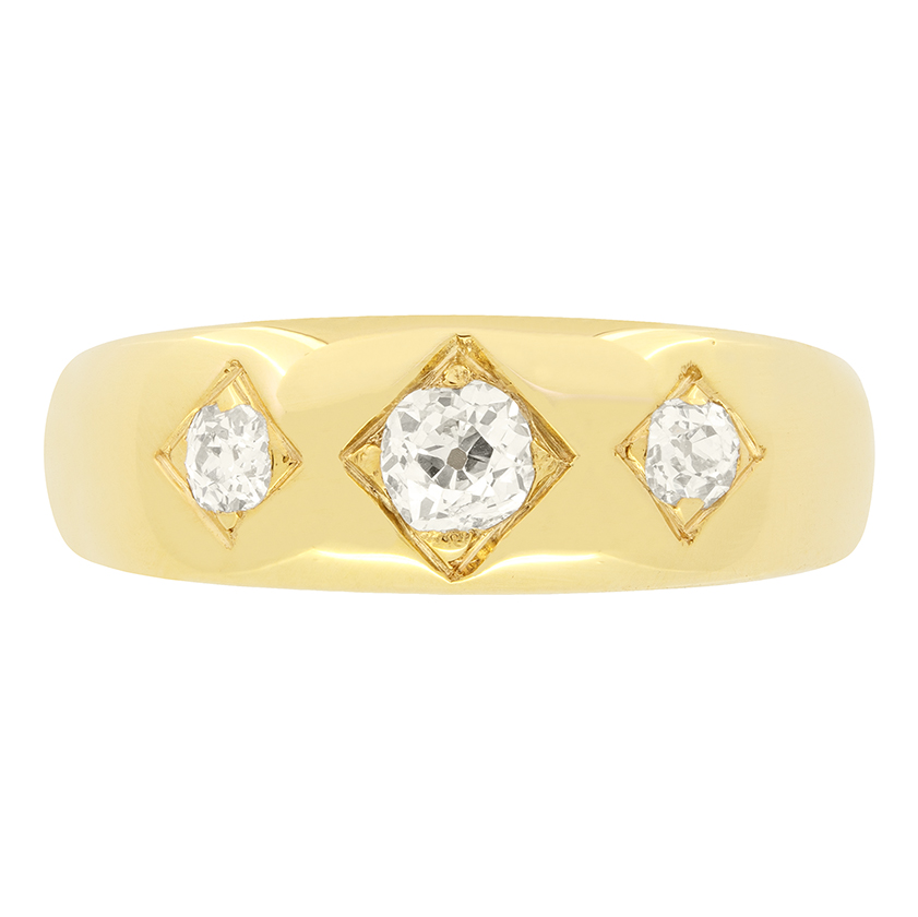 Victorian 0.40ct Diamond Three Stone Gypsy Ring, c.1880s | Farringdons ...