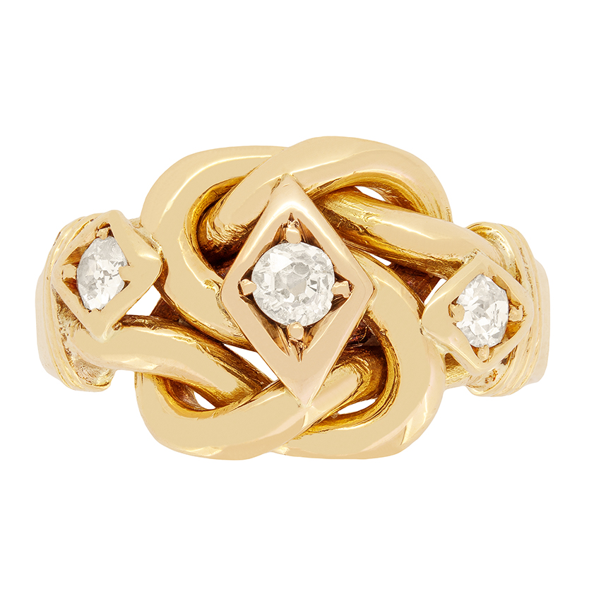 Edwardian 0.45ct Diamond Rope Ring, hallmarked 1911 | Farringdons Jewellery